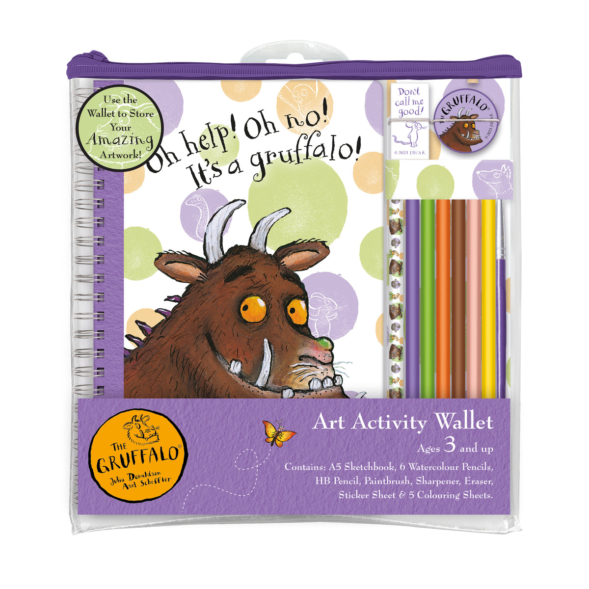 The Gruffalo Children's Art Activity Wallet - With Sketchbook, Pencils ...