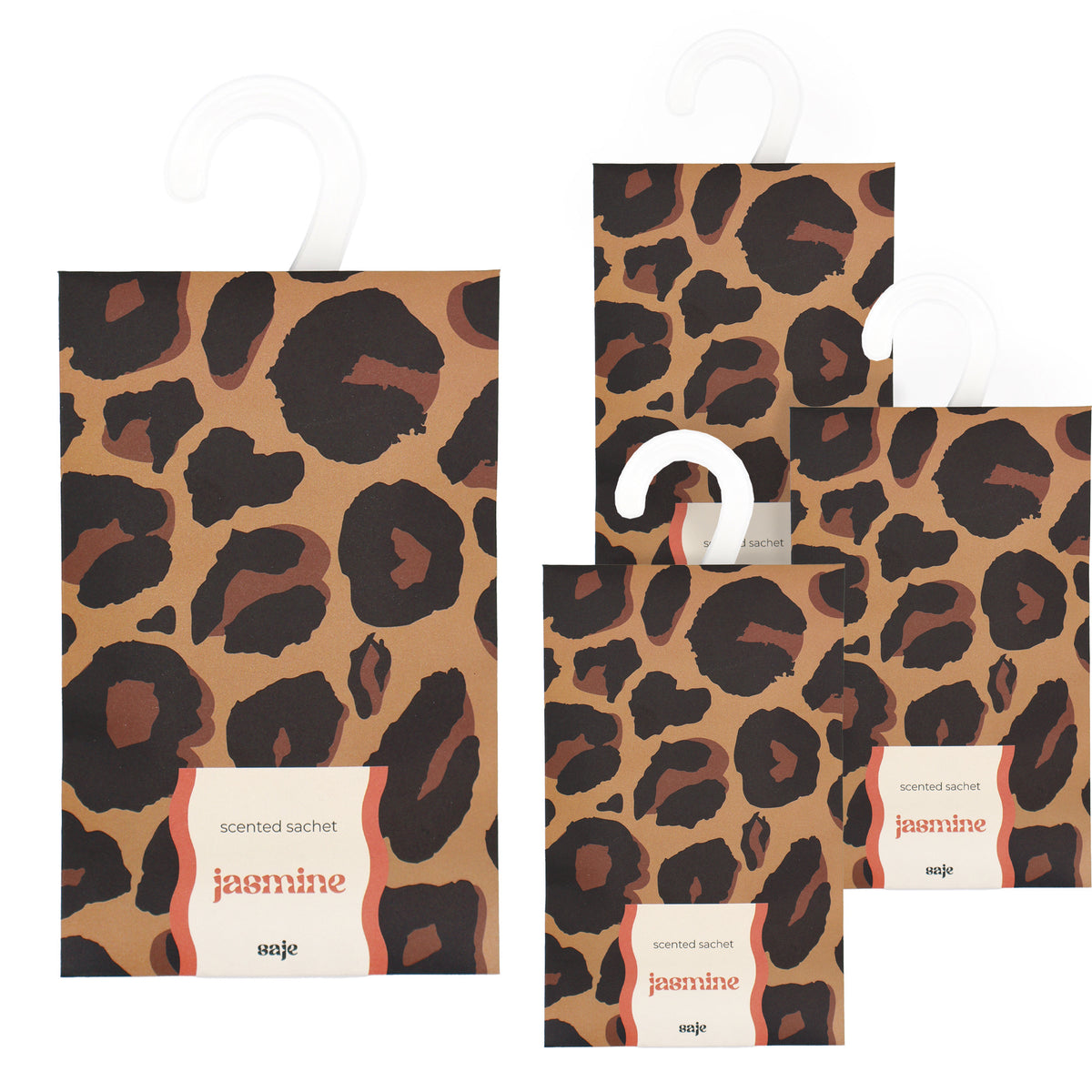 Saje Scented Hanging Sachet - Set of 4 Jasmine - Leopard Print Design – Robert Frederick