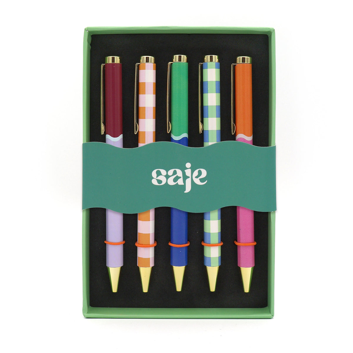 Saje Mixed Design Ballpoint Pens in Gift Box – Set of 5 Pens – Robert Frederick