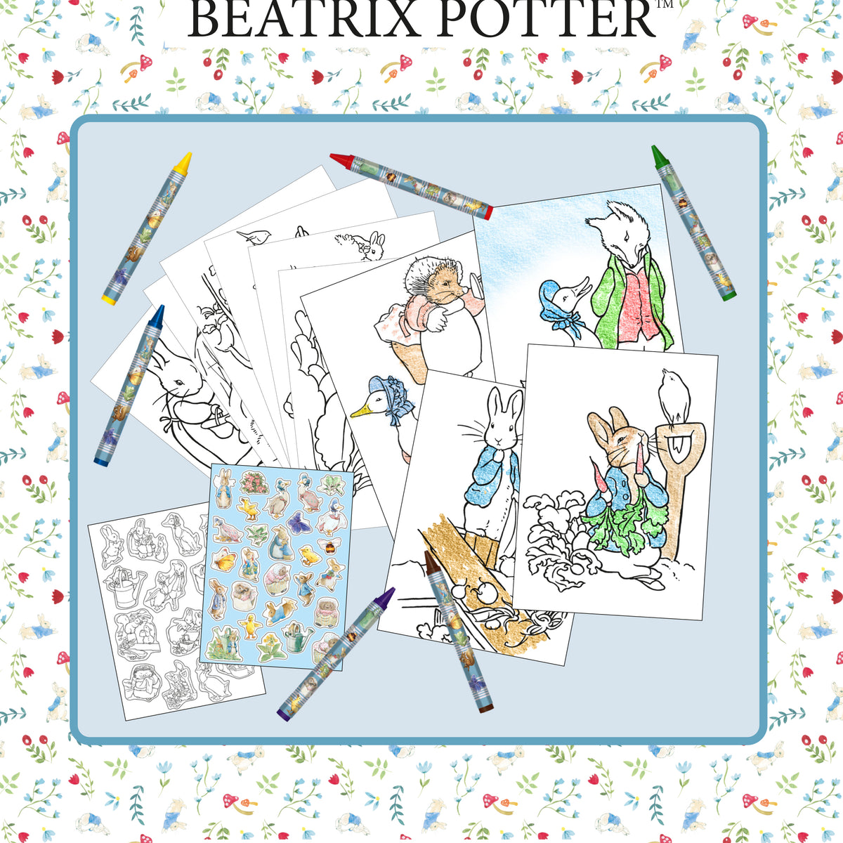 Beatrix Potter Children's Colouring Set - Includes Crayons and Sticker ...