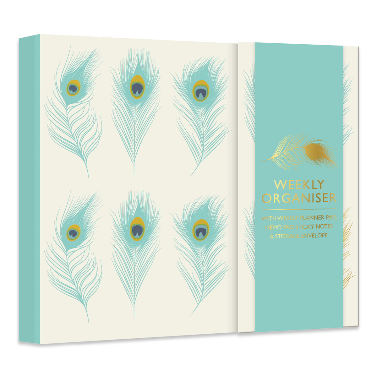 Peacock Feathers Weekly Planner Organiser With Sticky Notes – Robert ...