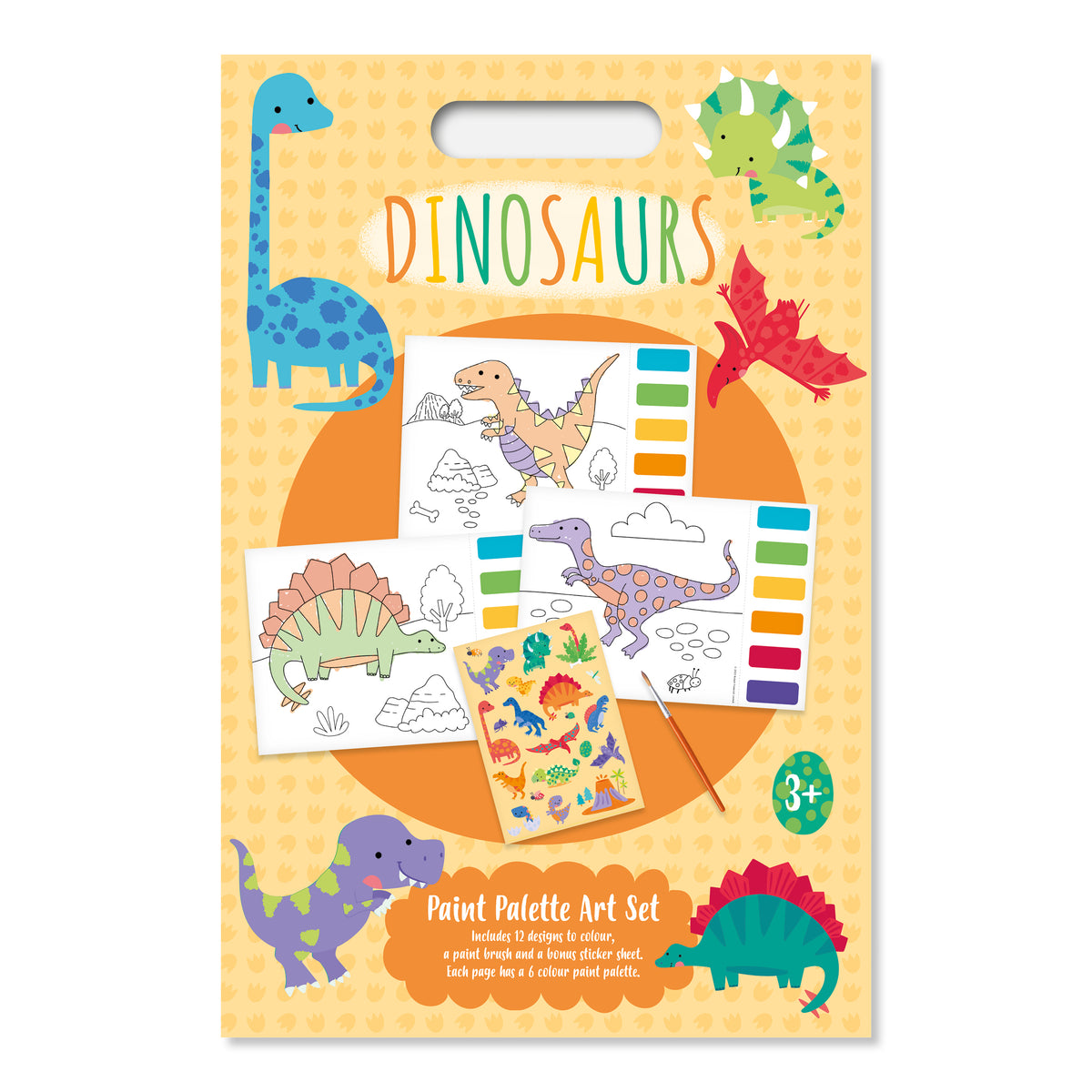 Dinosaurs Paint Palette Art Set - For Ages 3 to 8 Years - Just Add Wat ...