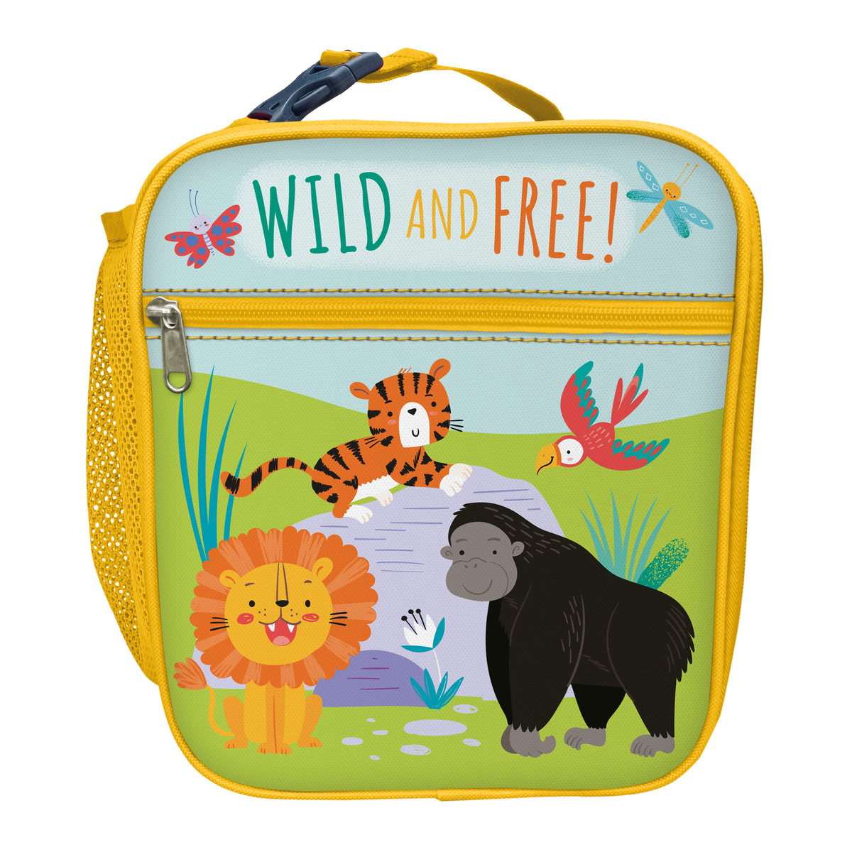 Children’s Jungle Animal Lunch Bag – Insulated Lunchbox with Side Pock ...